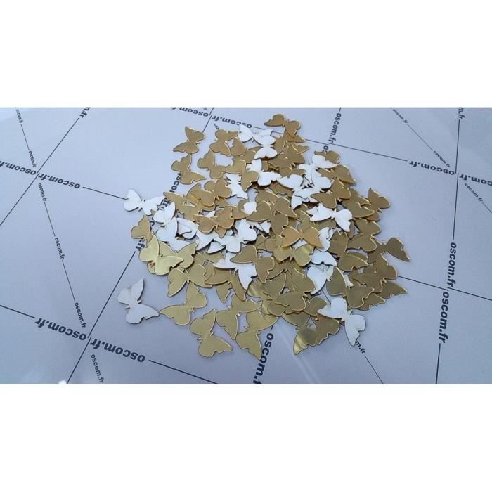 Or & Doré 100 Pièces 3x2 cm 3D Stickers Papillon Acrylique Décoration ...