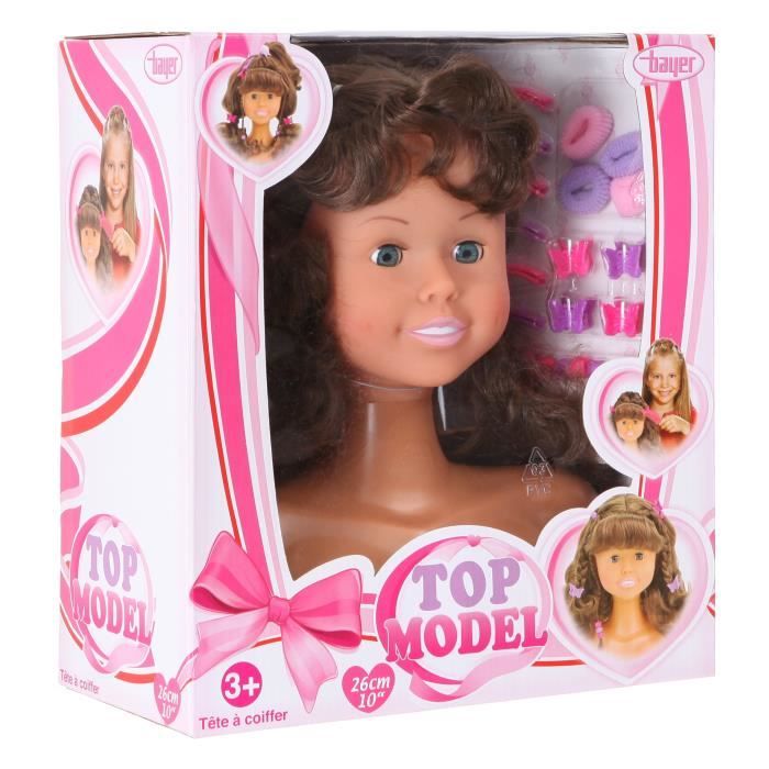 TOP MODEL Tête à Coiffer avec Accessoires - 26 cm - Cdiscount Jeux - Jouets