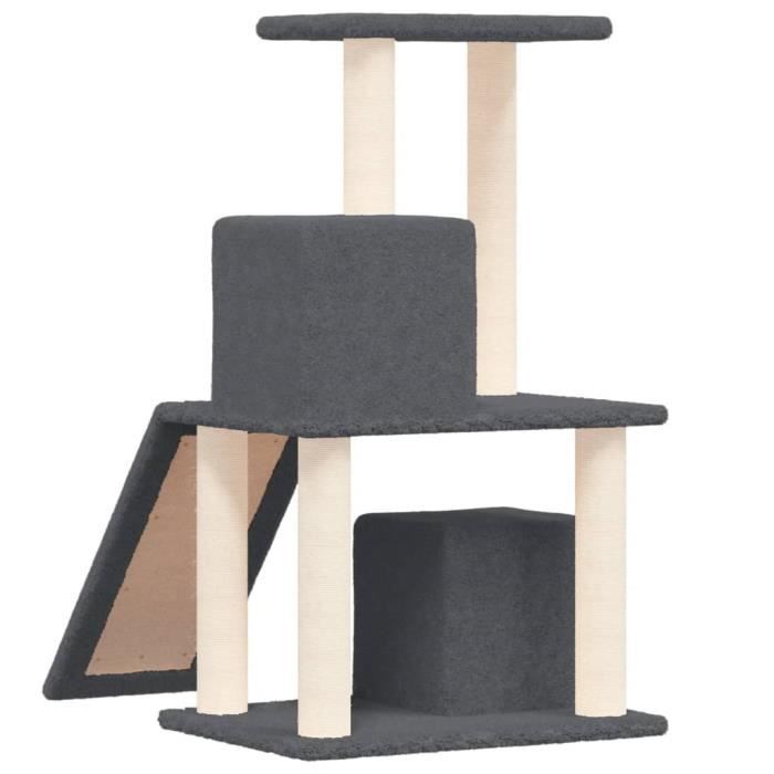 KEENSO Arbre à chat avec griffoirs en sisal Gris foncé 82 cm A171665 ...