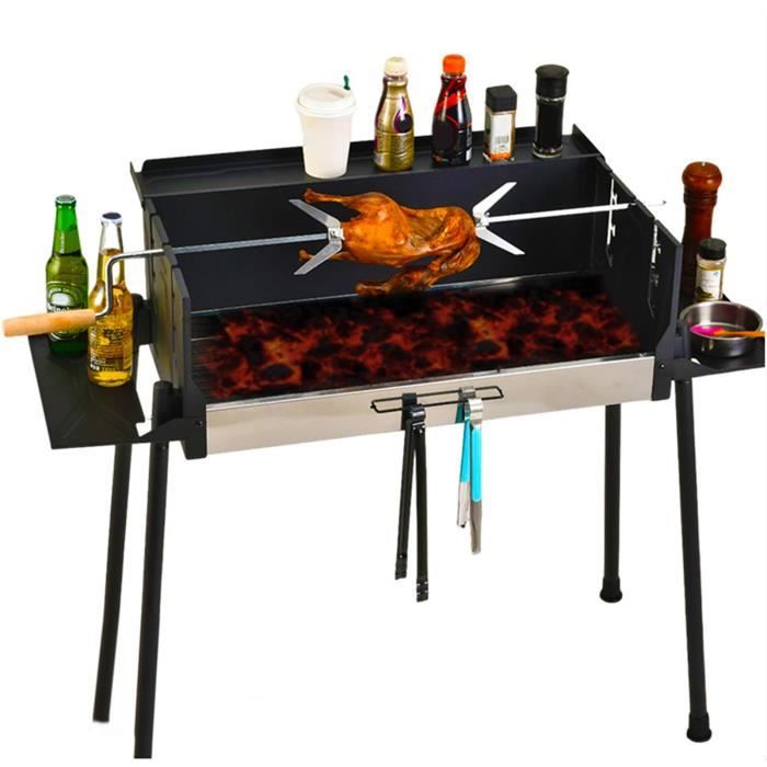 Grill,Barbecue au Charbon Mini Portable avec Support,BBQ Grille pour Pique-niques,Camping et ...