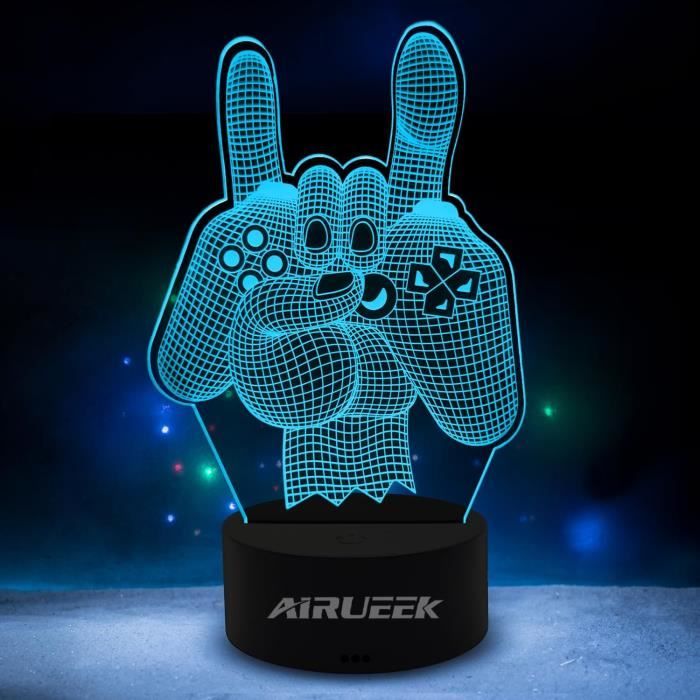 3D Lampe Ps4 Lumières Icones Lampe Game Avec Télécommande Veilleuse ...