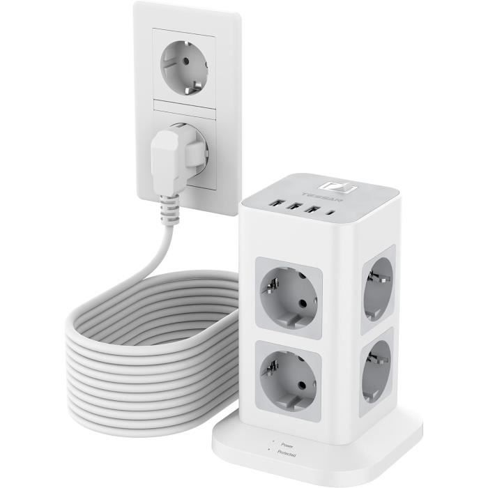 8 Prises Multiprise Usb C,Prise Multiple Avec Rallonge Electrique 10M ...