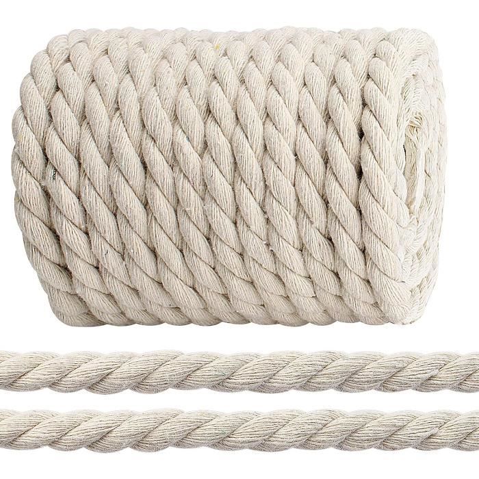Corde de Coton 10mm Corde en Coton Torsadée Epaisse en FibreCorde en ...