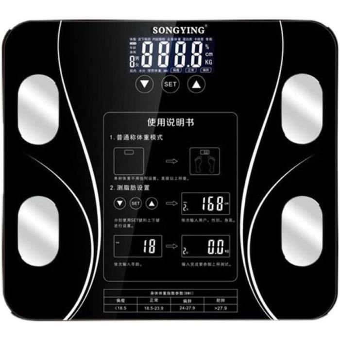 Pèse-Personne Balance De Salle De Bain, Balance Électronique Lcd Smart ...