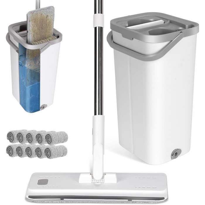 Balai Microfibre Et Seau Essoreur, Serpillière Rotative 360° Avec 10 ...