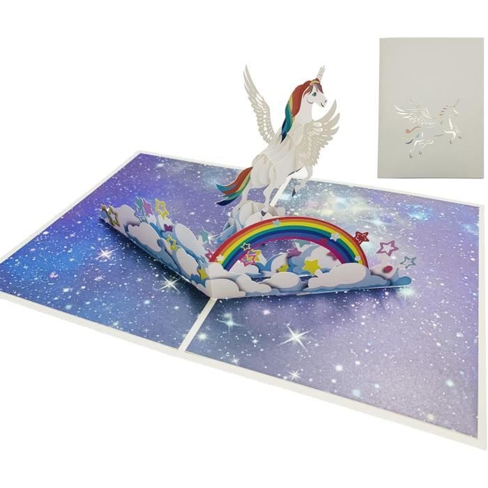 Cartes De Vœux 3D Pop Up Licorne Pour Merci Anniversaire De Mariage ...