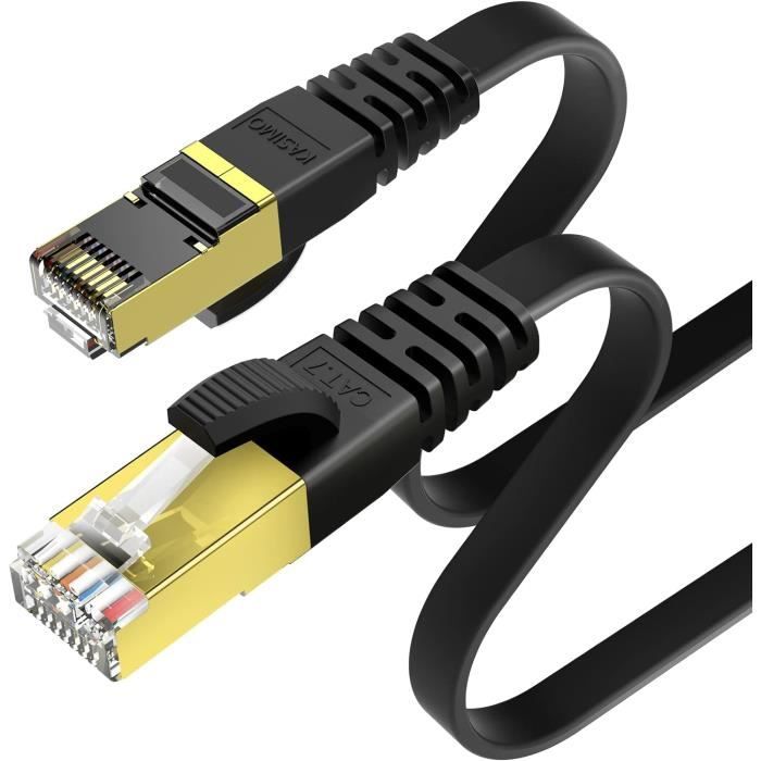 Câble Ethernet Cat 7 Plat, Câble Rj45, Connecteurs Plaqués Or \ Cable ...