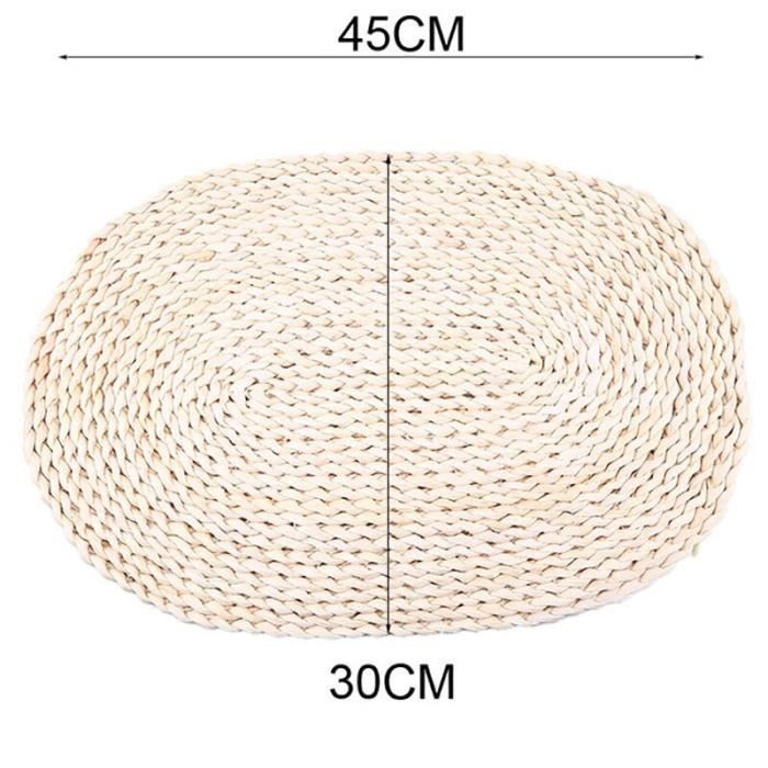 Ellipse-Napperons en rotin, dessous de verre, paille, tapis de Table ...
