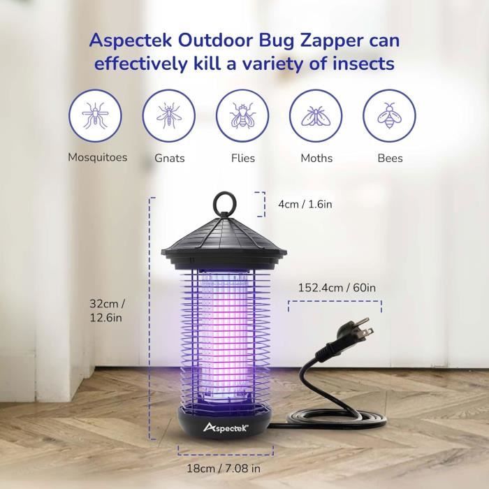 Bug Zapper 20W Electric Mosquito Zapper, Insect Fly Zapper, Uv Light ...