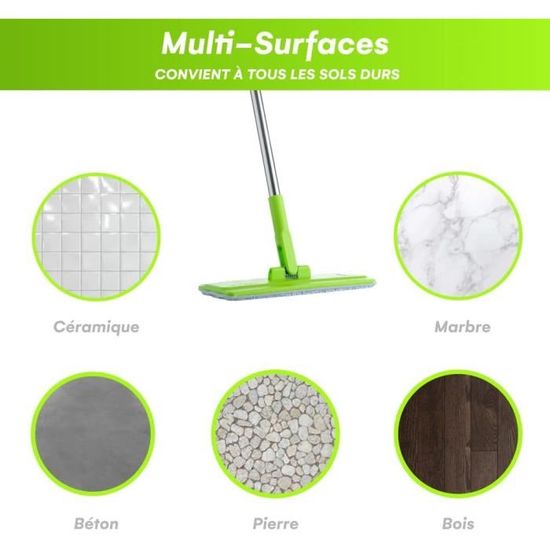 EasyGleam Kit Balai Serpillère & Seau Essoreur - Balai Microfibre Plat ...