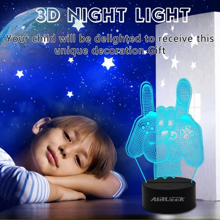 3D Lampe Ps4 Lumières Icones Lampe Game Avec Télécommande Veilleuse ...