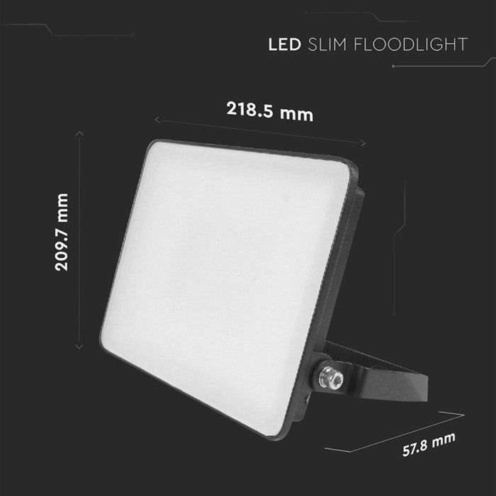Projecteur LED 50W - Slimline Noir - 6000lm - IP65 - 4000K - Aluminium ...
