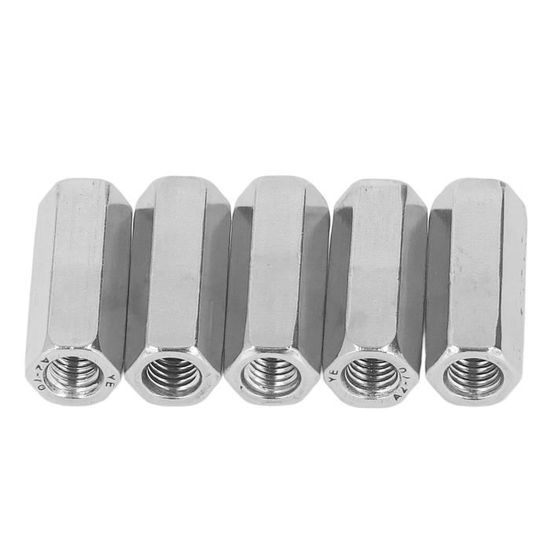 Fdit Écrou d'accouplement de tige 10 pièces écrou d'accouplement hexagonal 304 en acier ...