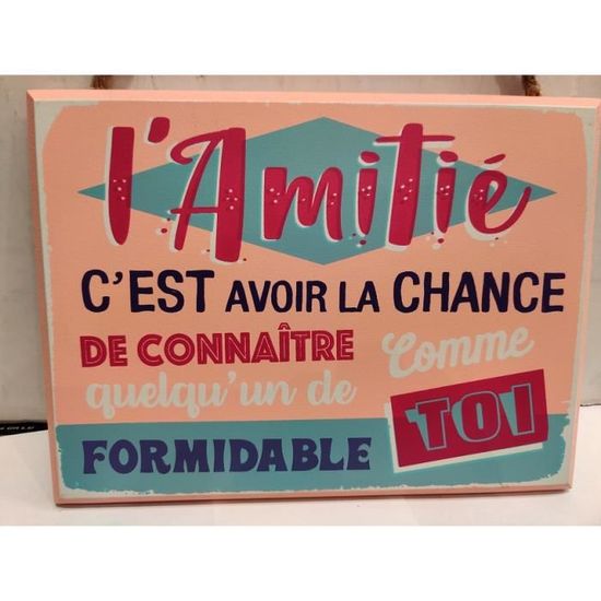 Plaque Decorative Pastel Bois 15x10cm L'amitié - Cdiscount Maison