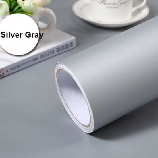Papier peint,Matte Silver Gray-1M x 40CM--Papier peint auto adhésif ...