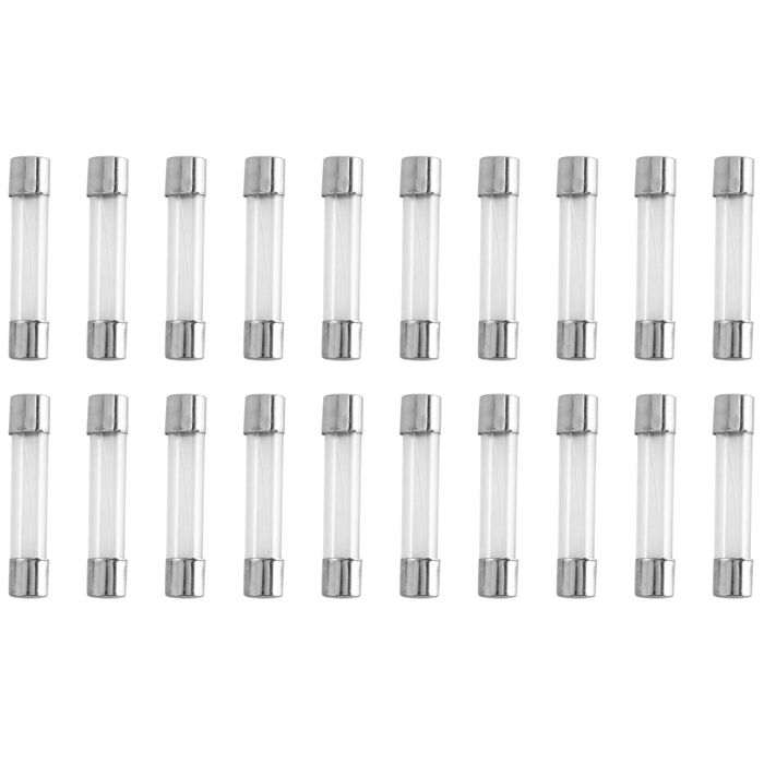 20 pieces Fusible de tube en verre a de 8A 8 amperes 250V 6 mm x 30 ...