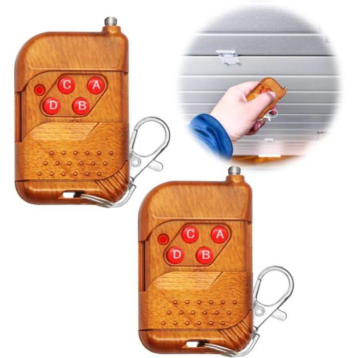 Lot de 2 télécommandes universelles pour porte de garage - 433 MHz ...