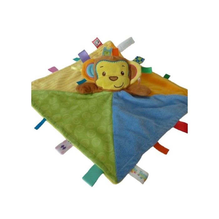 Doudou singe plat Taggies 35x35 cm multicolore Comme neuf - Cdiscount ...