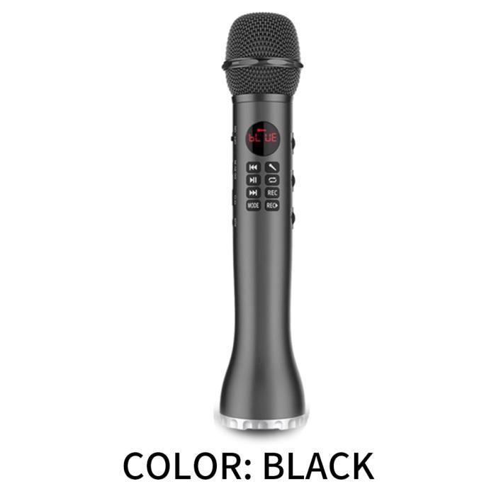 Noir 9W - L-698 Microphone Karaoké Sans Fil Haut-Parleur Bluetooth 2in1 ...