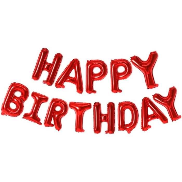 Ballon Joyeux Anniversaire Rouge, Ballon Happy Birthday, Decoration ...