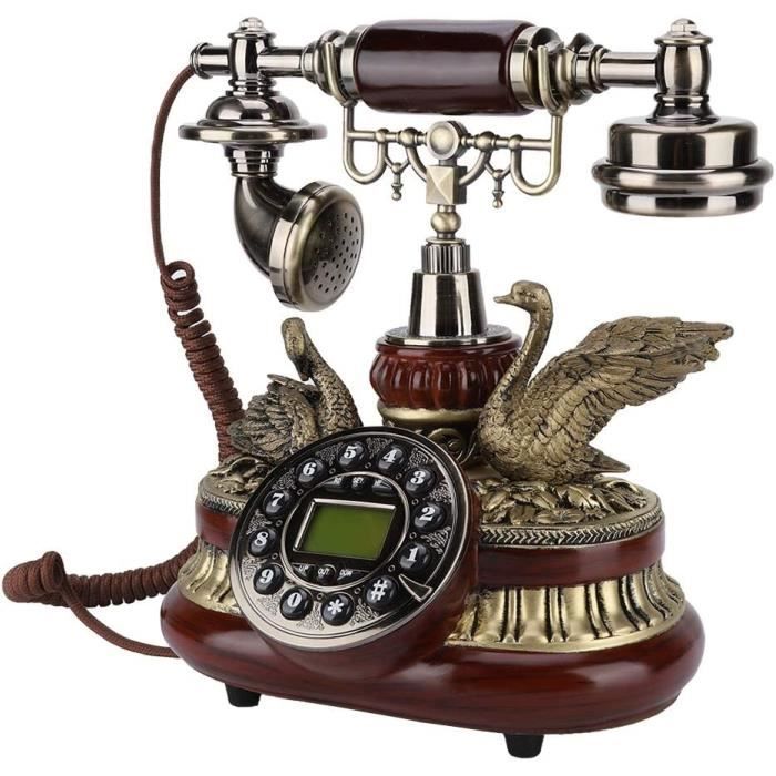 Téléphone Fixe Rétro Vintage avec Cadran Rotatif Antique IP Automatique ...