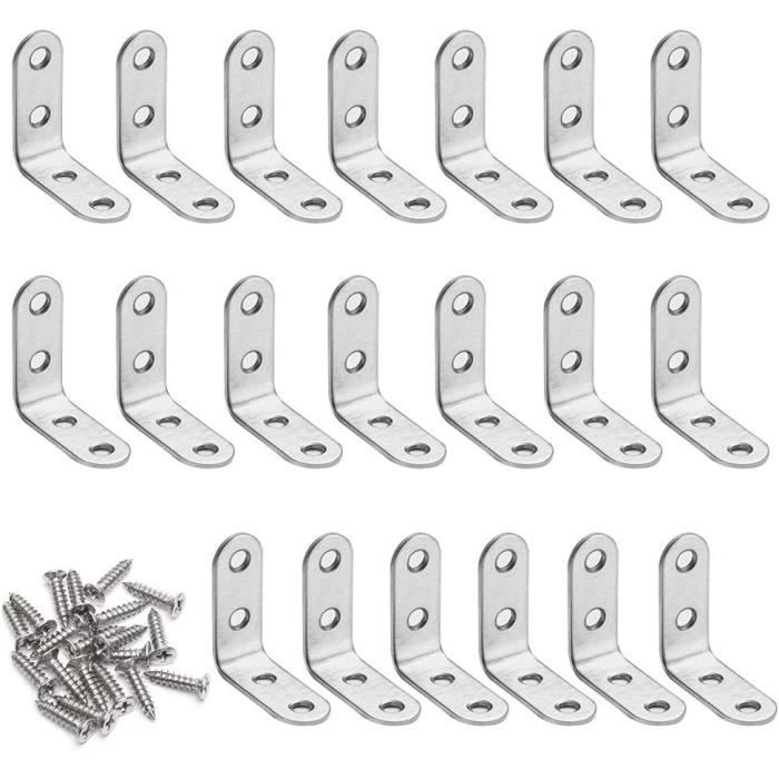 Equerre de Fixation Noir Angle Droit Support en forme de L, 20 Pièces ...