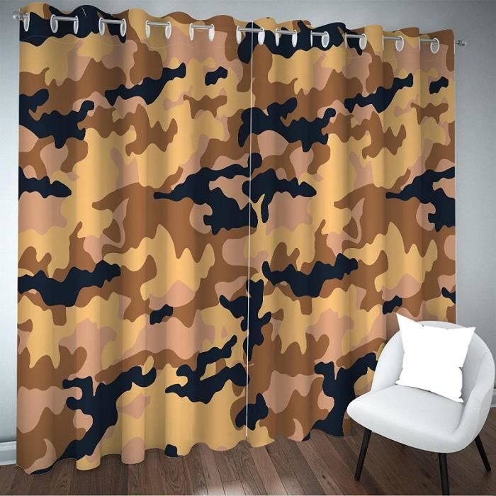 60x120cm-Rideau Occultant Thermiques Marron Camouflage Enfants Rideau ... 60x120cm-Rideau Occultant Thermiques Marron Camouflage Enfants Rideau ...