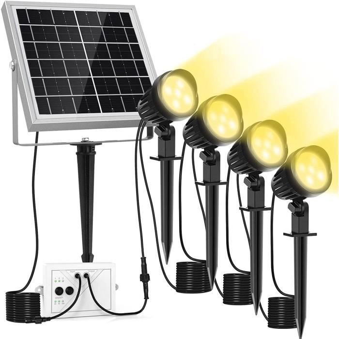 Spot Led Solaire Jardin, 4 En 1 Lampe De Jardin Solaire, Étanche Ip66, 3 Températures De Couleur ...