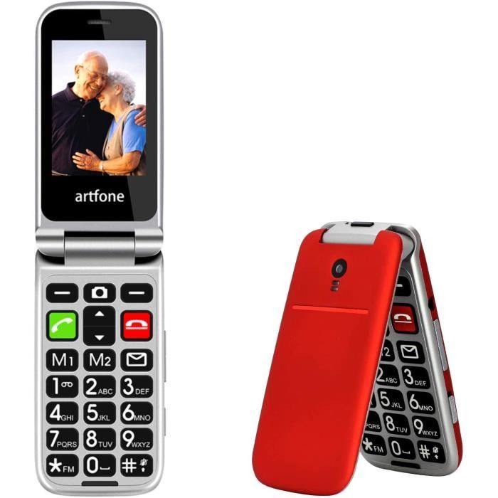 TELEPHONE PORTABLE artfone CF241A Téléphone Portable Senior Débloqué avec Grandes Touches ...