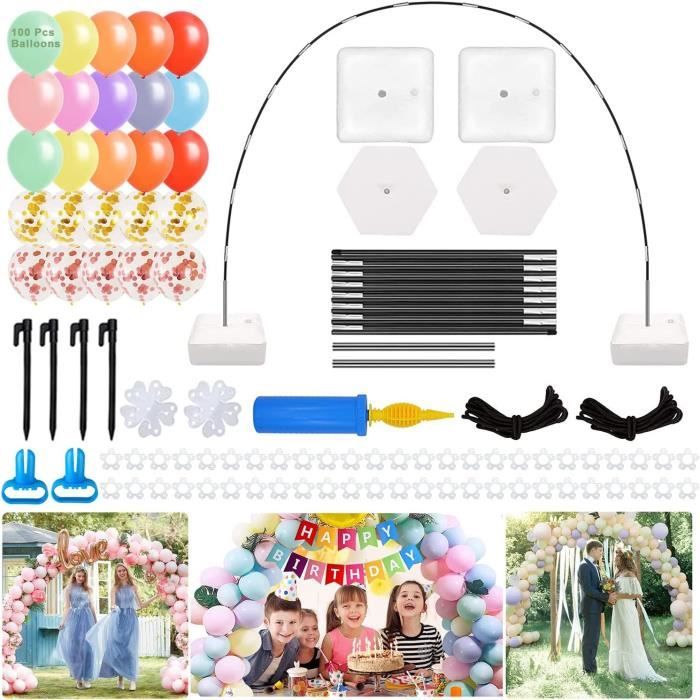 Support D'Arche De Ballons Avec 100 Ballons - Réglable - Kit D'Arche De ...