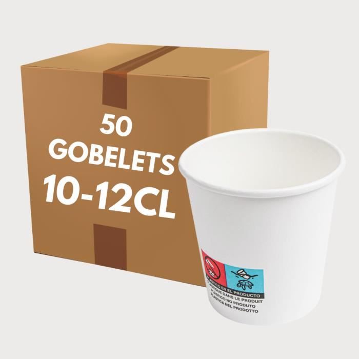 Gobelets carton blanc 40cl/14oz (50 unités) - Cdiscount Maison