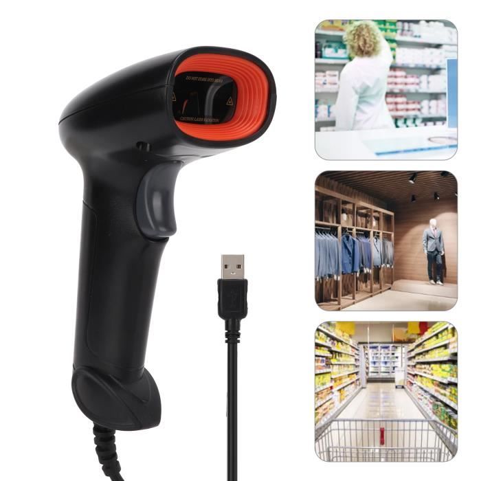 Drfeify lecteur de codes à barres Pistolet à balayage filaire USB pour ...