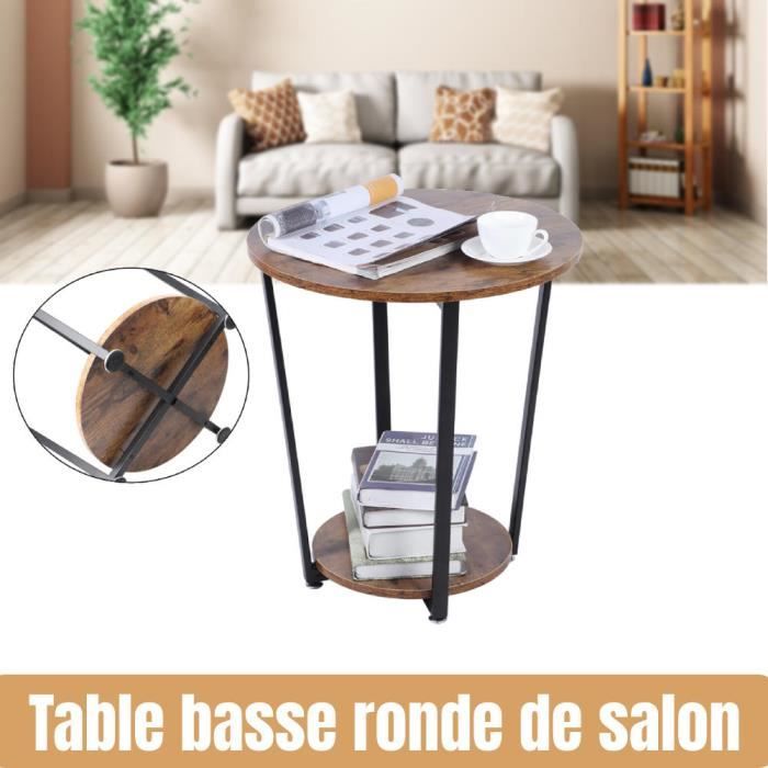 MAG Table Basse Ronde De 2 Niveaux D'Espace De Rangement Solide Et ...