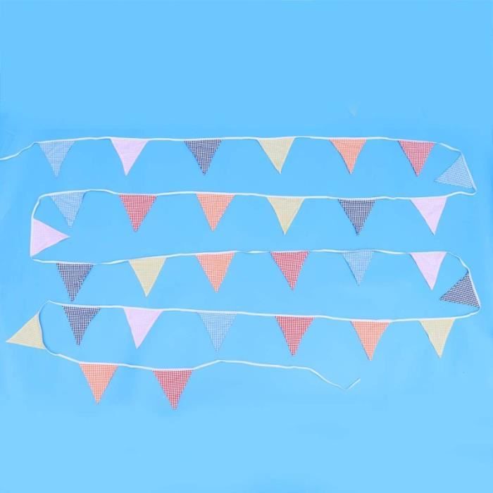 10M Fanions Drapeaux Bannière Coloré Grilles Décor Bunting drapeau ...