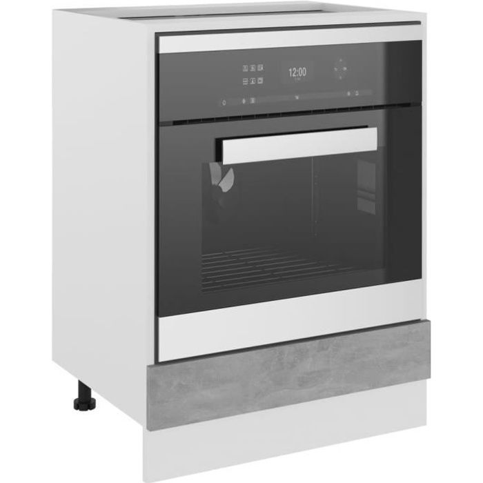 Armoire à four Gris béton 60x46x81,5 cm Aggloméré Mothinessto LY7083 ...