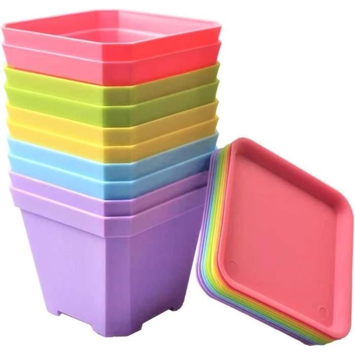 KAHEIGN 24Pcs Pots De Plantes Carrés, 7cm Épaissir Les Pots De Fleurs ...