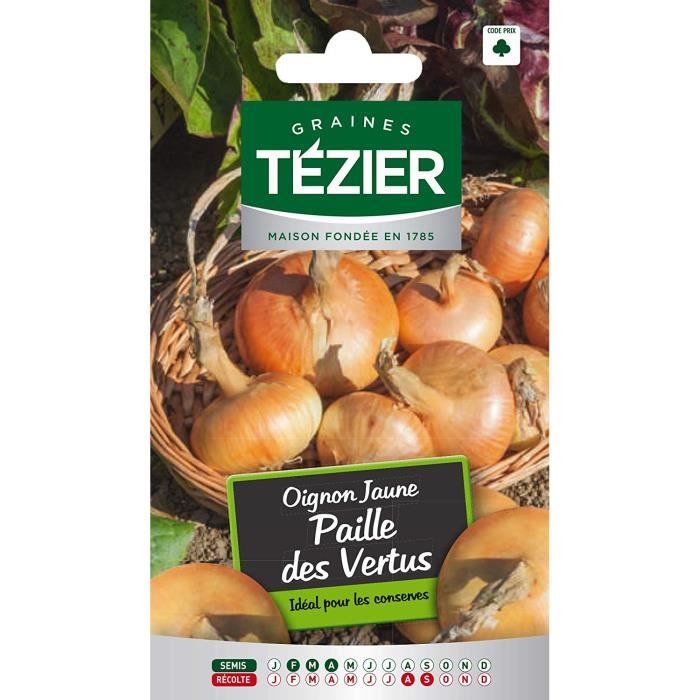Sachet Graines - Tezier - Oignon Jaune Paille des Vertus - Sachet ...