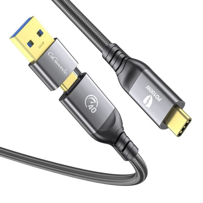 Câble Usb C 40 Gbps (1M) Pour Thunderbolt 4-Thunderbolt 3, Prend En ...