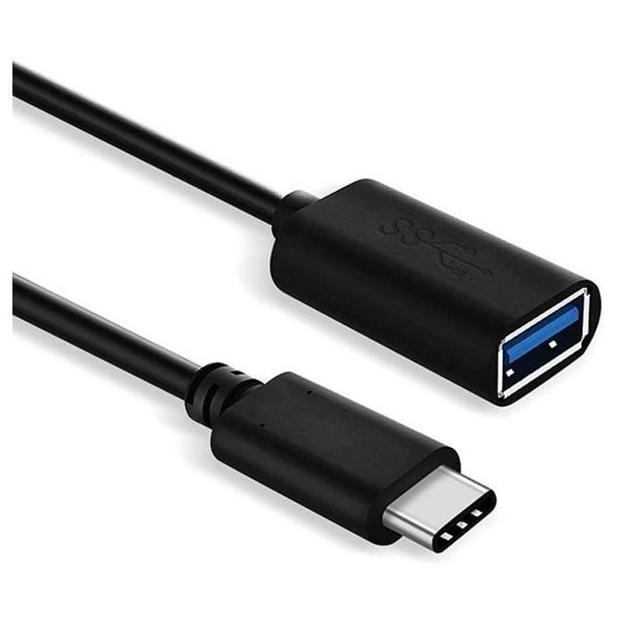 VSHOP® Cable USB C male vers USB 3.0 femelle longueur 1m-noir ...