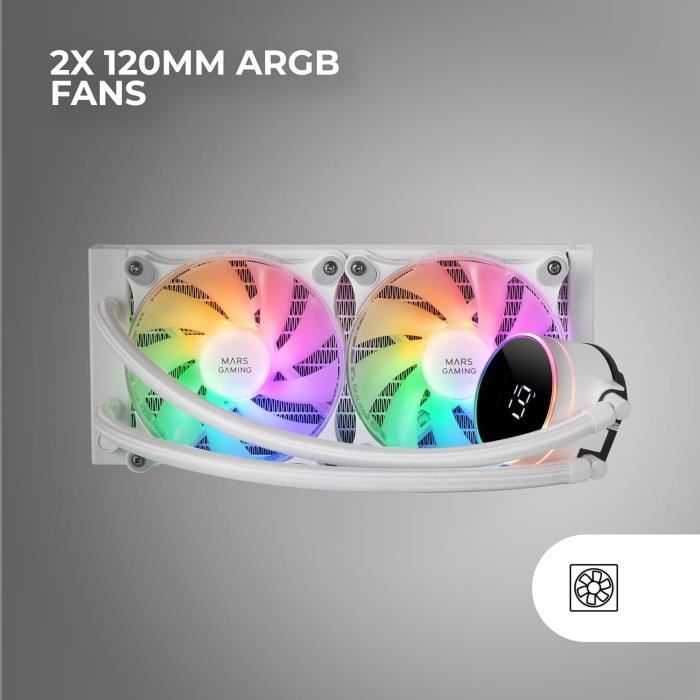 Ml-Lcd240,Aio Refroidi Par Liquide,Tdp 500W,2 Ventilateurs Argb 120Mm ...
