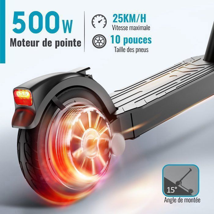SISIGAD Trottinette Electrique,Moteur 350W,10" Pneu,3 Vitesse,Connexion ...