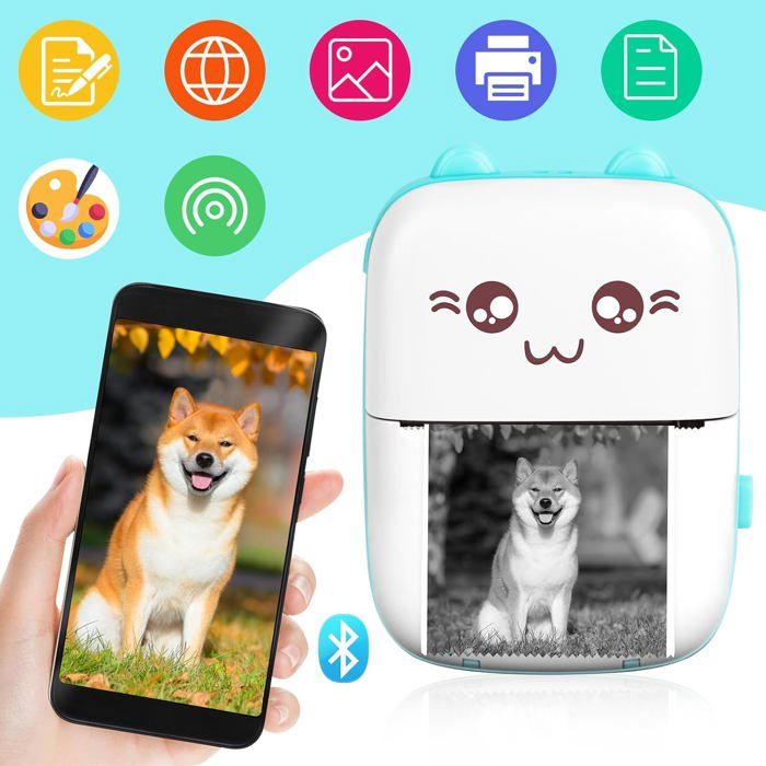 Mini imprimante Portable, Thermique Photo Portable, imprimante de Poche ...