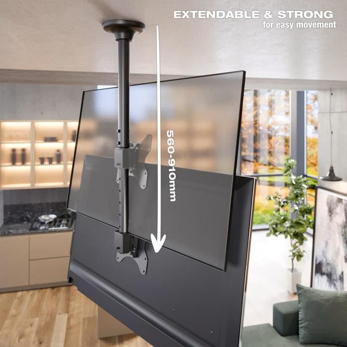 Support TV Plafond 23-42 D0222 Pouces (58-107 cm) Orientable Inclinable ...