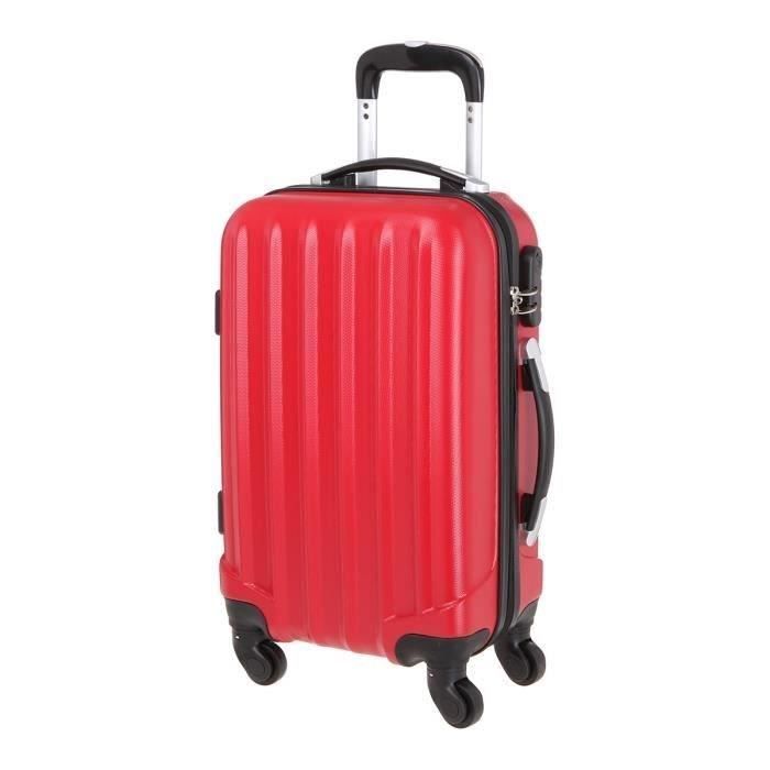 Valise en ABS Rouge 4 Roues 50x35x20 cm