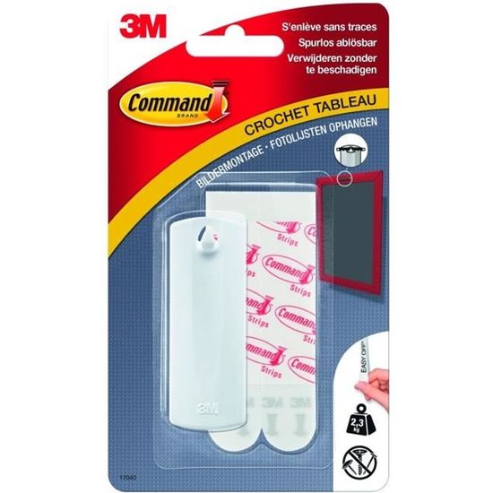 3M COMMAND Crochet adhésif - Métal - Blanc - Cdiscount Bricolage