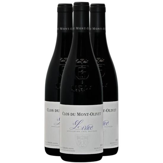 Lirac Rouge 2019 - Lot de 3x75cl - Clos du Mont-Olivet - Vin AOC Rouge ...