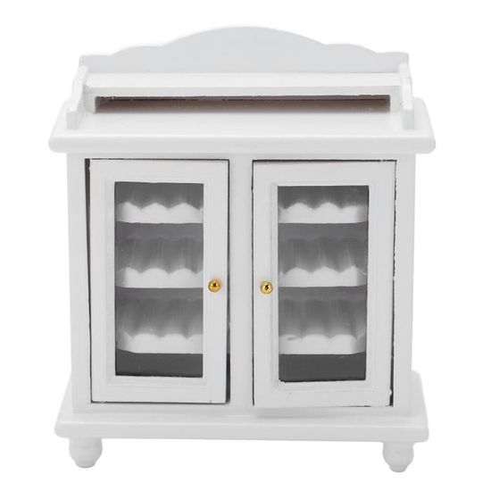 Fafeicy Armoire de maison de poupée en bois Meuble de maison de poupée en bois classique élégant ...