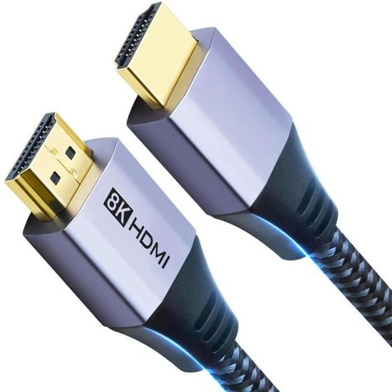 Câble HDMI 2.1 - DDMALL - 8K - 48 Gbps - 3m - Nylon tressé - Cdiscount TV Son Photo