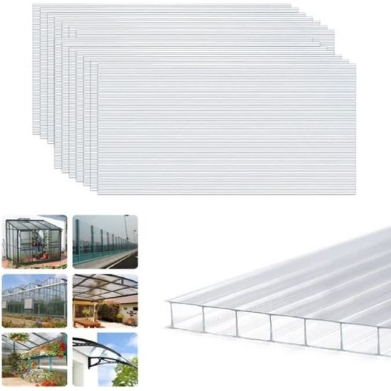Lzq 14 Plaques Alvéolaires En Polycarbonate 4 Mm Feuille Creuse De