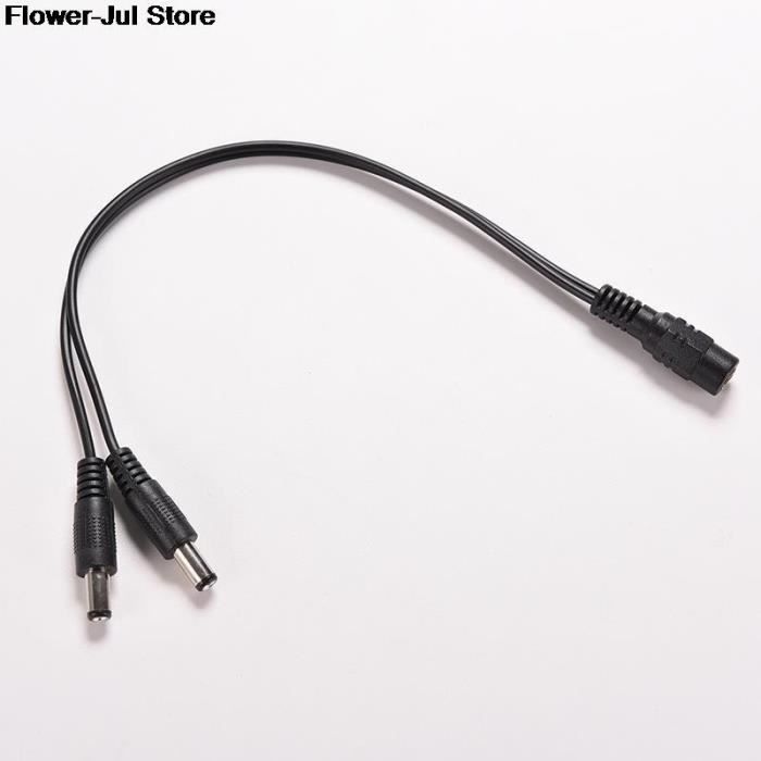 Caméra CCTV 5.5 12V, 1 femelle à 2 mâles, 2.1 x DC DC mm, câble de séparation'alimentation ...